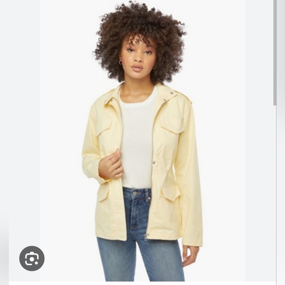 JustFab | Jackets & Coats | Nwt Light Yellow Utility Jacket With Waist ...